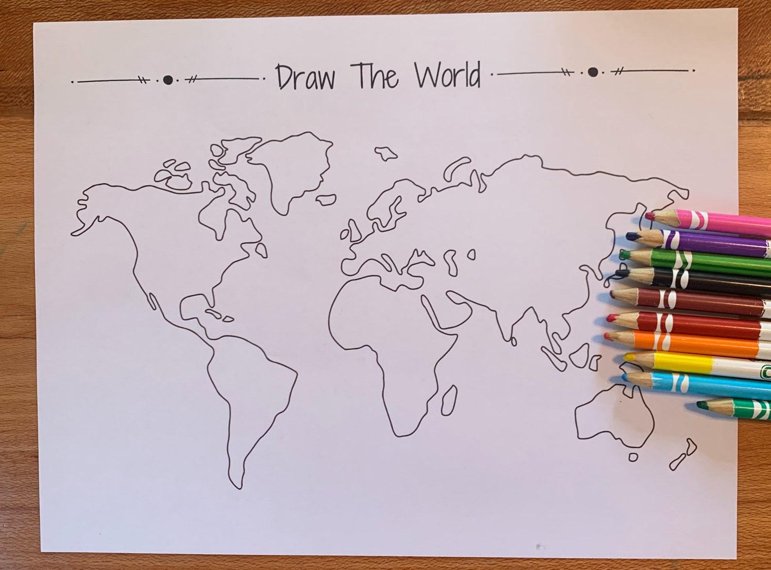 Draw the World Minimalists Map, Challenge Map Practice, CC Map Drawing ...