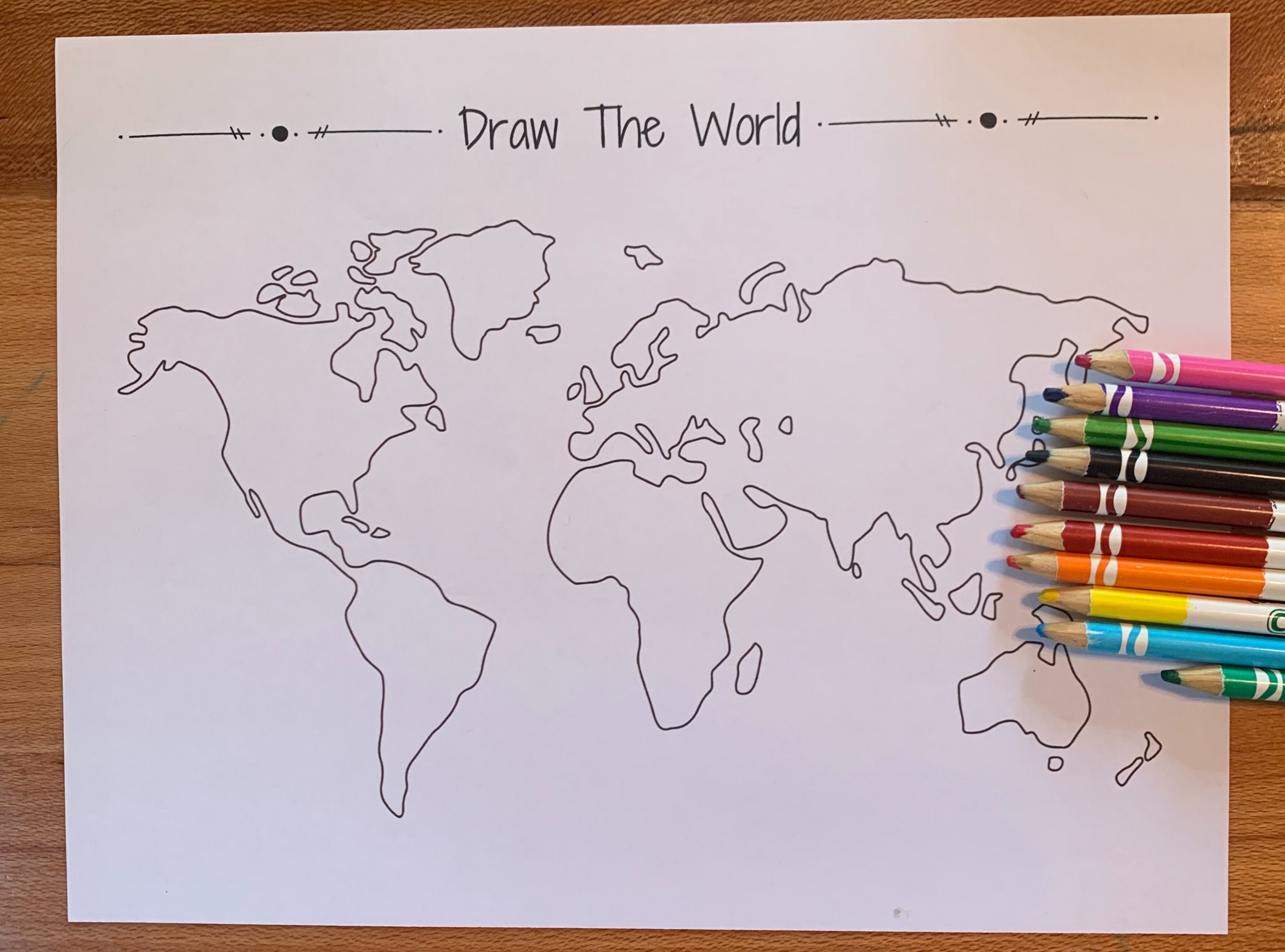 Draw the World Minimalists Map, Challenge Map Practice, CC Map Drawing ...