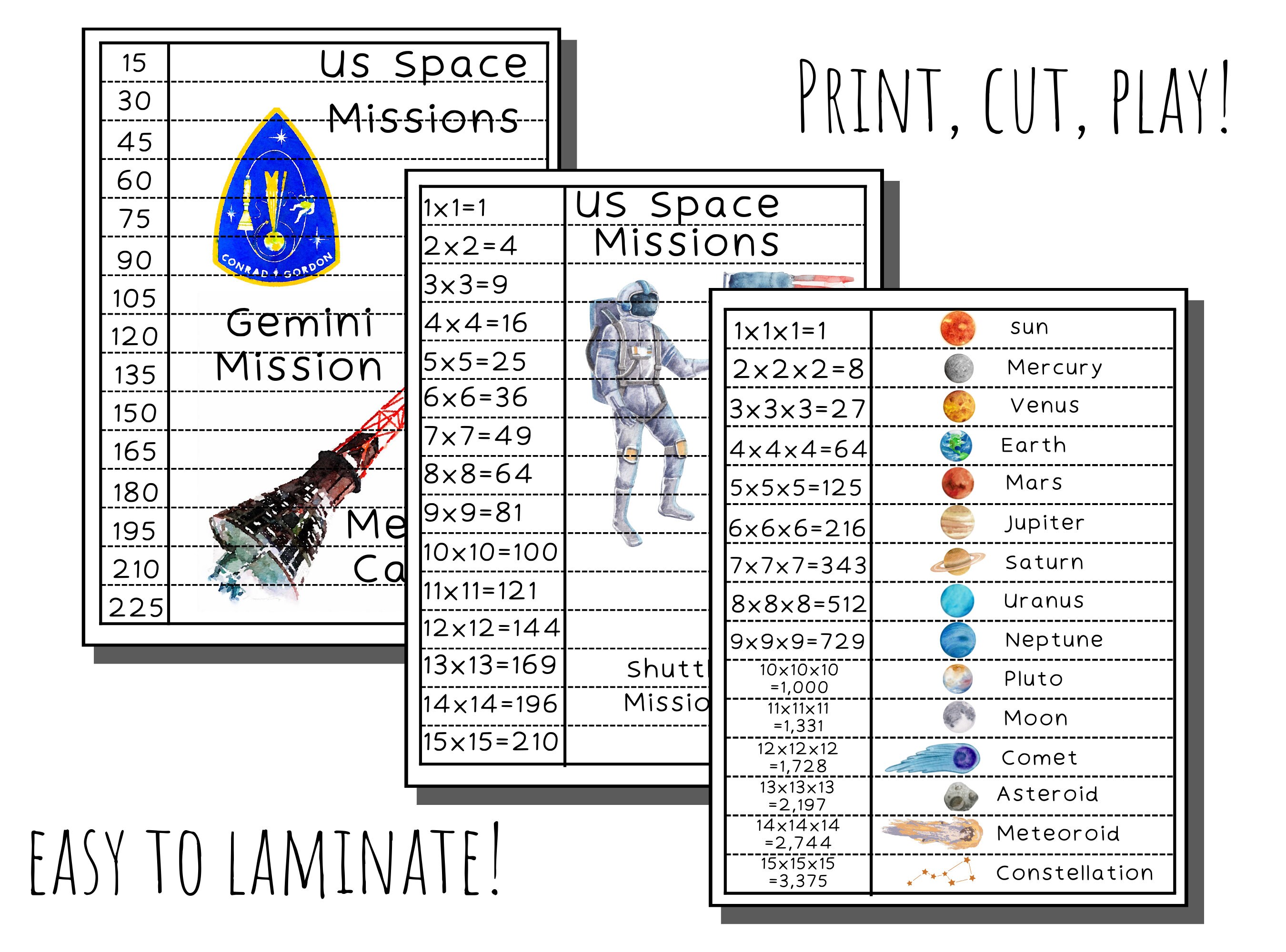 Outer Space Skip Count Puzzle Skip Count 1-15 Squares & - Etsy