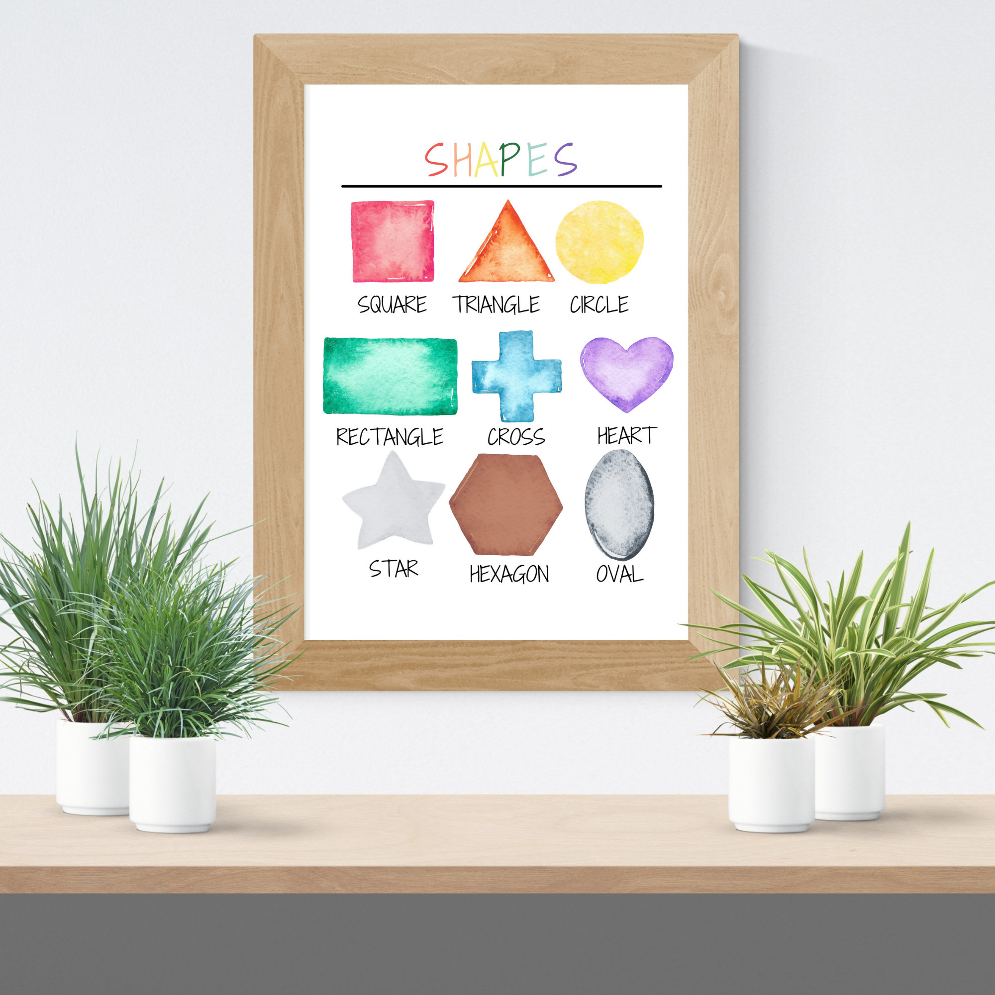 Educational Watercolor Print Set of 6 Alphabet Colors - Etsy