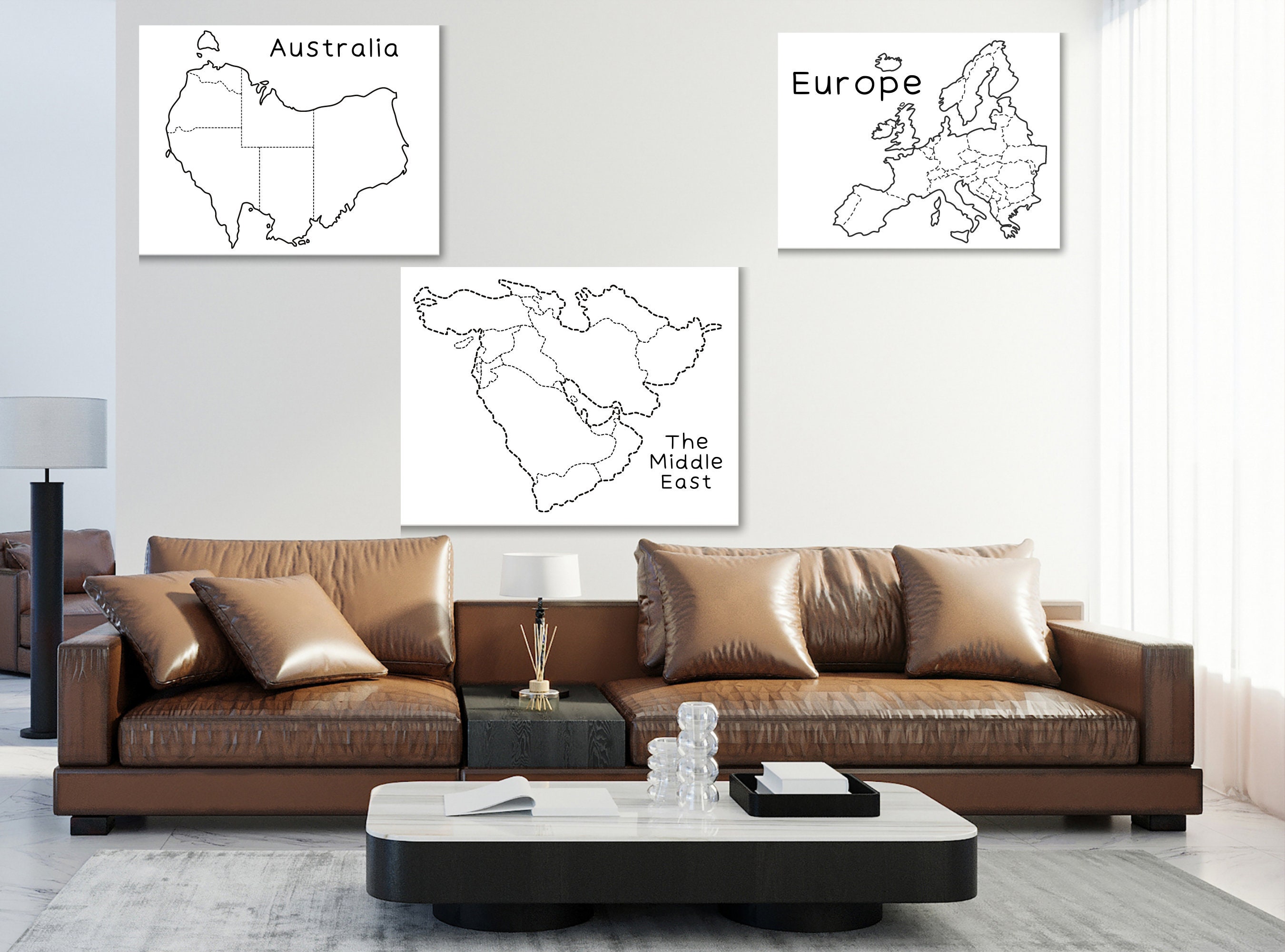 World Map Giant Coloring Pages Bundle, Countries of the World ...