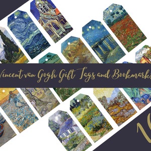 Vincent Van Gogh Gift Tags and Bookmarks, Artist Gift, Art Teacher, Van ...