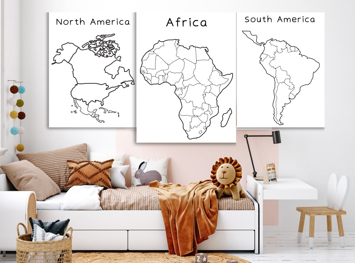 World Map Giant Coloring Pages Bundle, Countries of the World ...