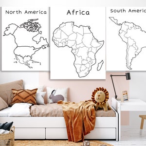 World Map Giant Coloring Pages Bundle, Countries of the World ...