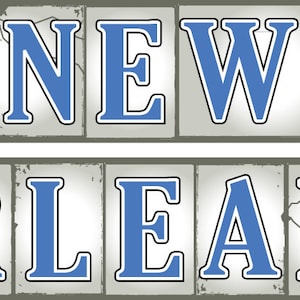 New Orleans NOLA Street Tile Letters Characters Design - Etsy