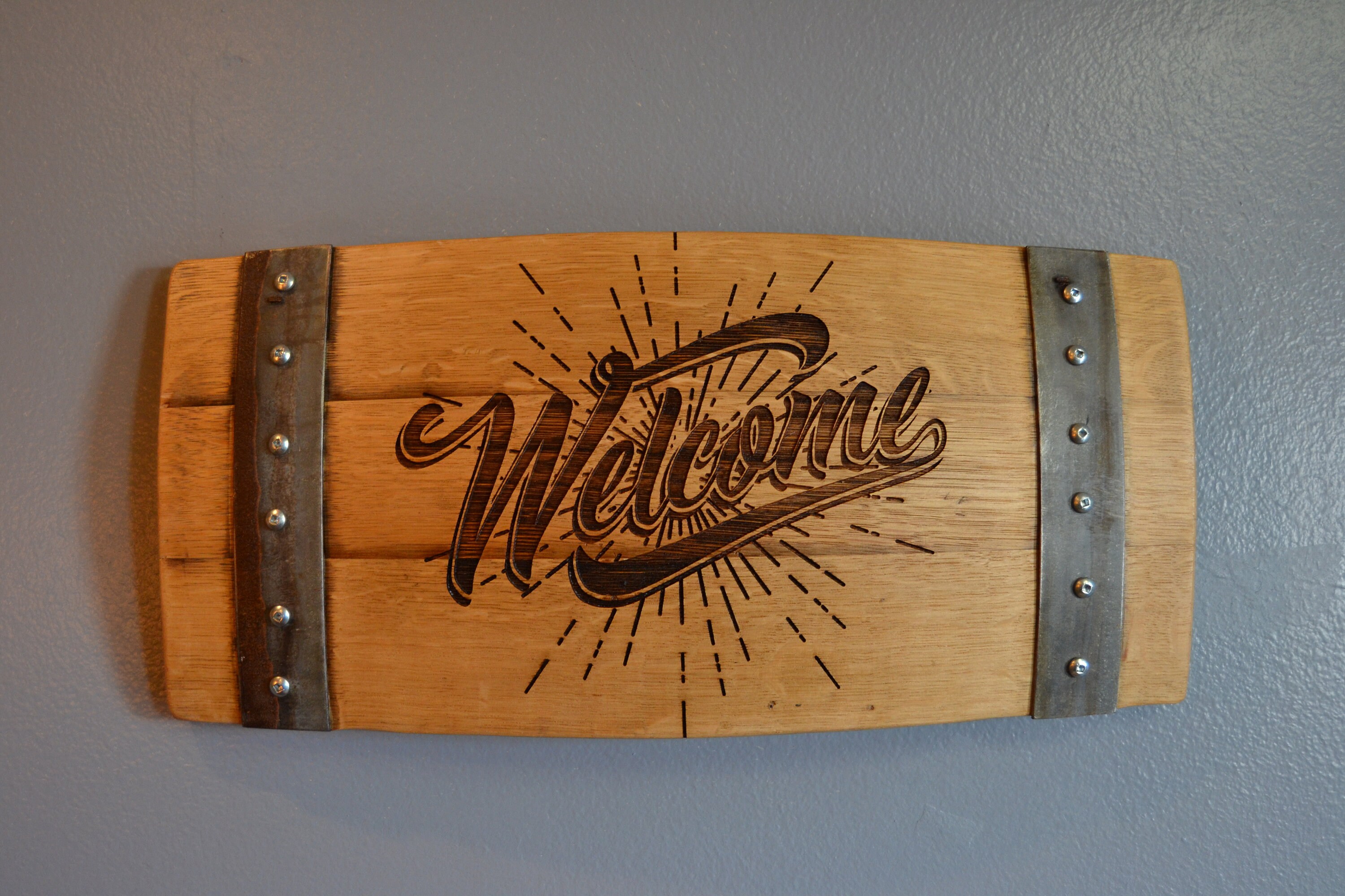 Welcome Wine Barrel Multi Stave Sign - Etsy