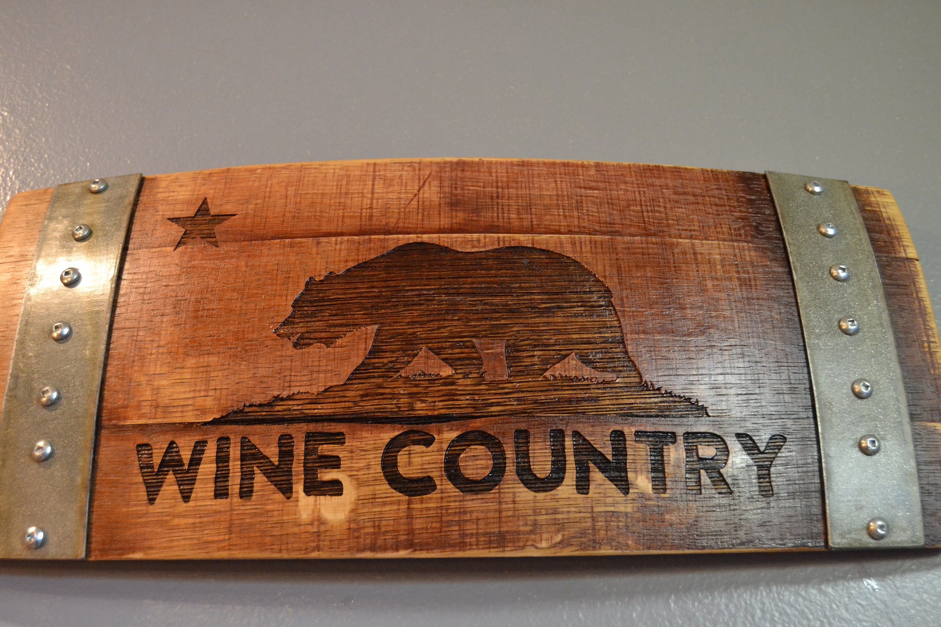 Wine Country Cali Bear Wine Barrel Stave Sign/Laser | Etsy