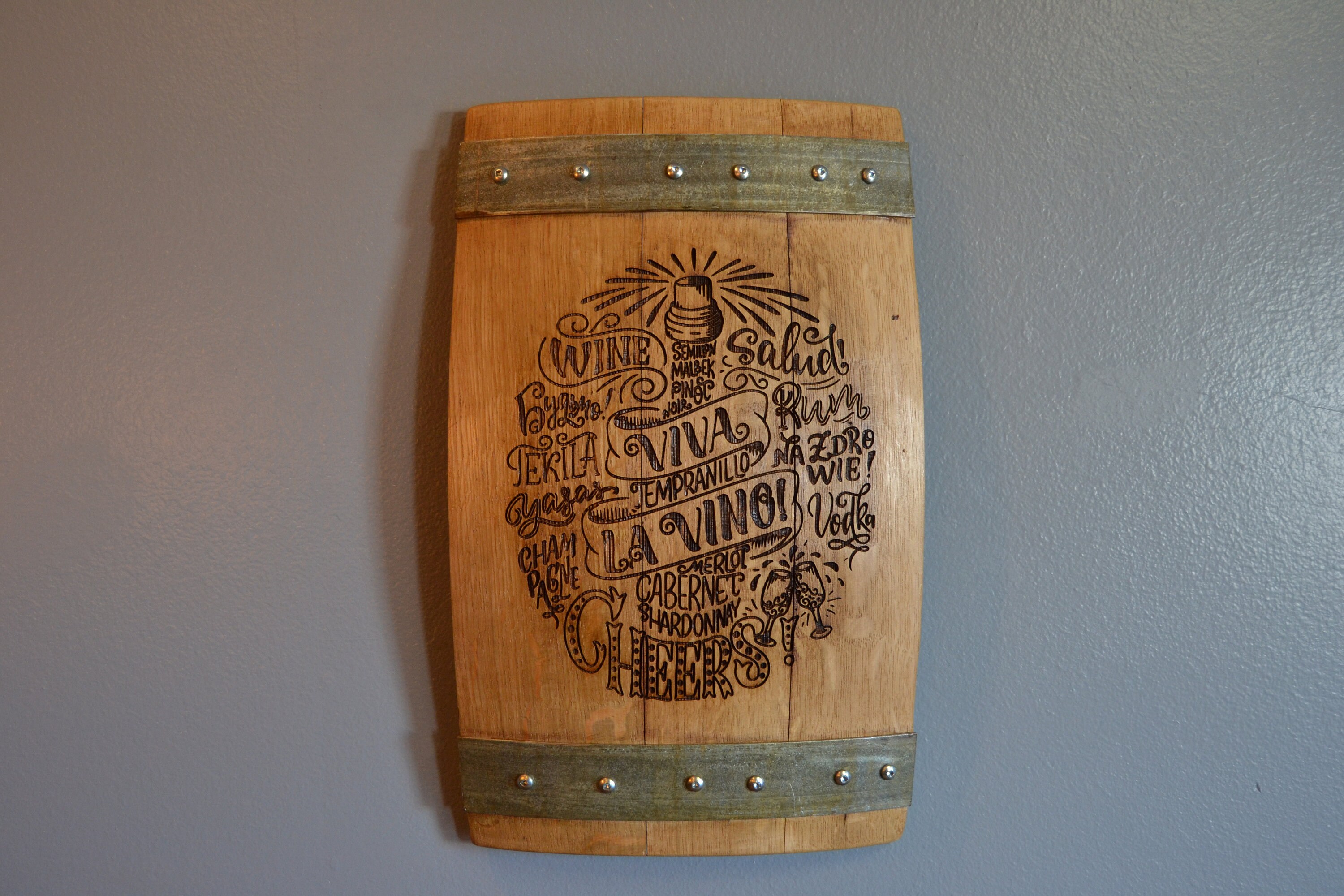 VIVA LA VINO Wine Barrel Stave Sign/laser Engraved/laser | Etsy