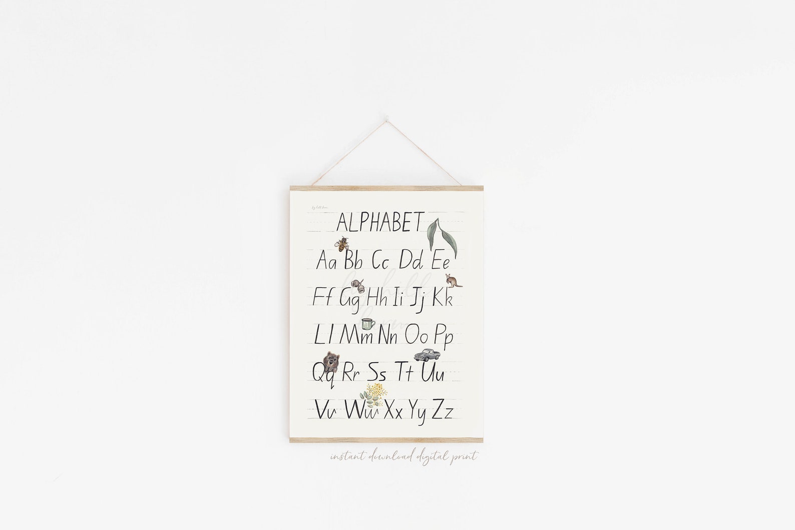 Aussie Alphabet Printable Art, Instant Download, ABC Poster, Queensland ...