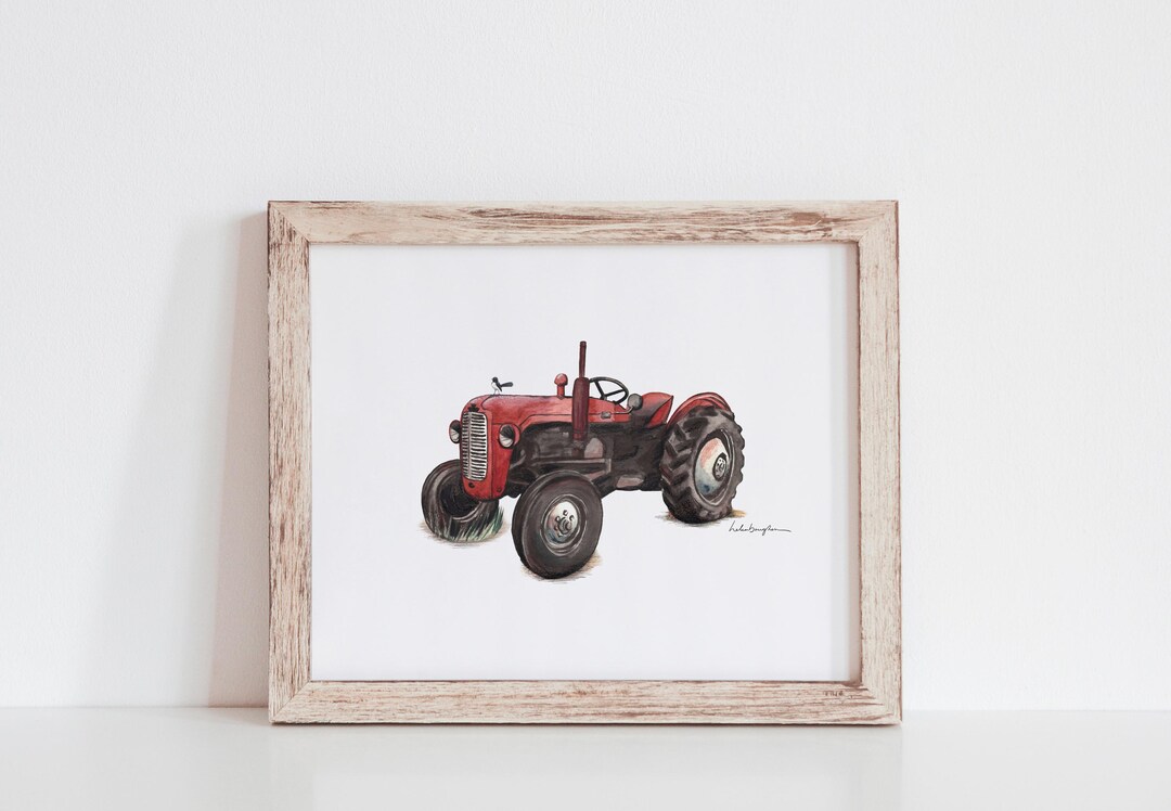 Fergie, Red Tractor and Willy Wagtail Watercolour Art (digital Download ...