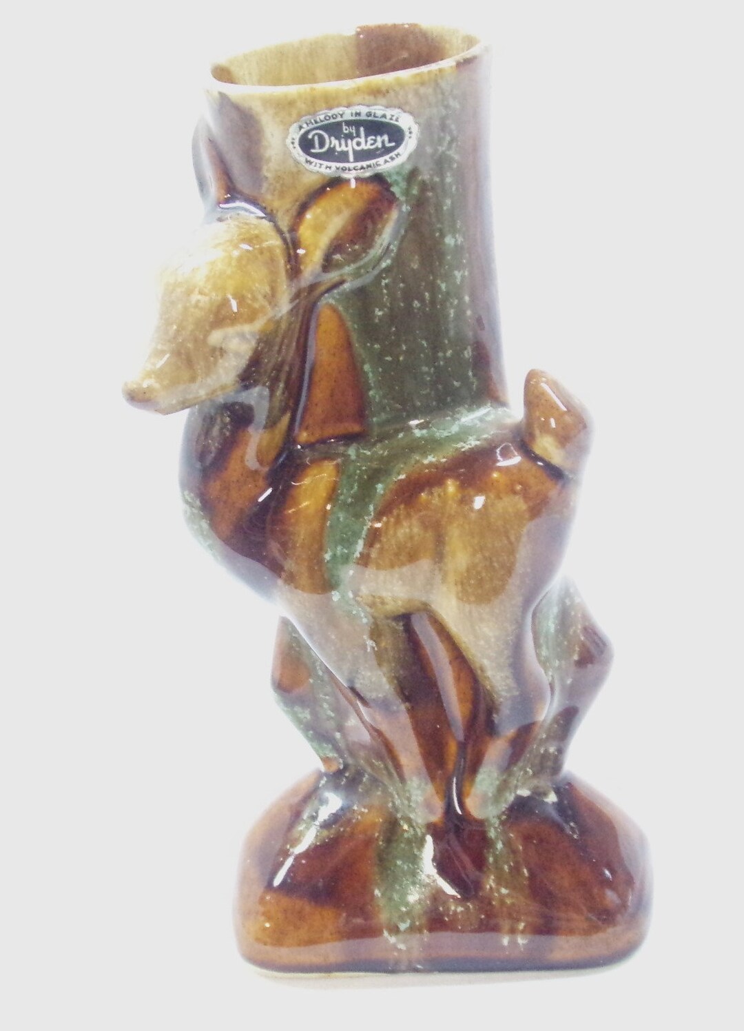 Signed Dryden Pottery Fawn Vase With Original Sticker - Etsy