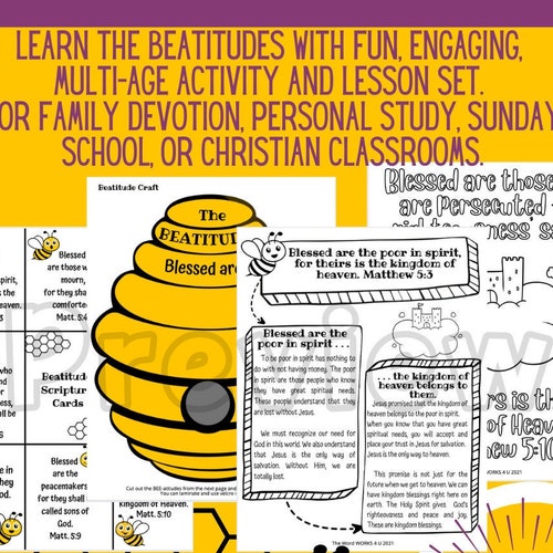 Beatitudes Lessons for Children printable Sunday School - Etsy