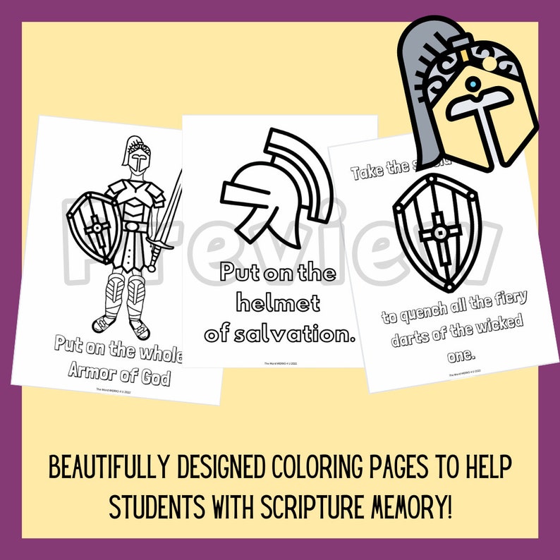 The Armor of God for Kids (printable, Sunday School, Children's Church ...