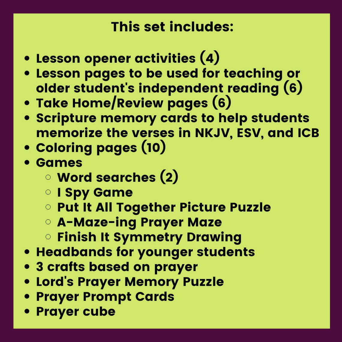 All About Prayer With the Lord's Prayer - Lesson and Activity Set ...