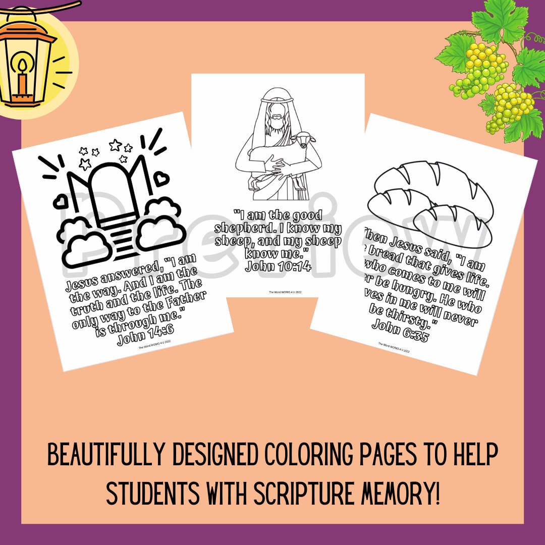 Seven "i Am" Statements of Jesus for Kids (printable, Sunday School ...