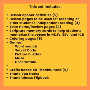 O, Give Thanks to the Lord! Children's Lesson & Activity Set /printable ...