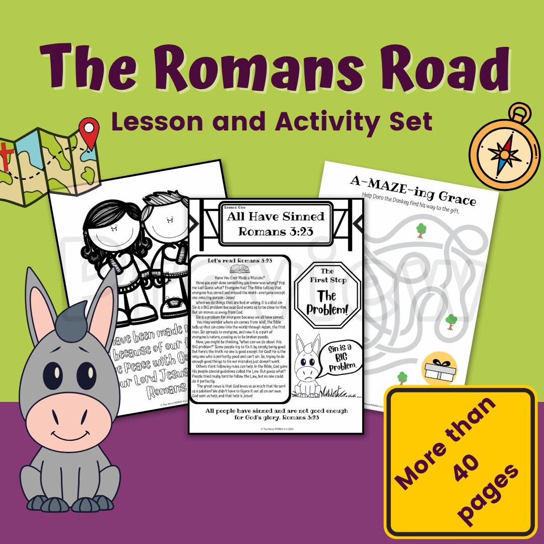 The Romans Road Lessons and Activity Set for Kids (printable, Sunday ...
