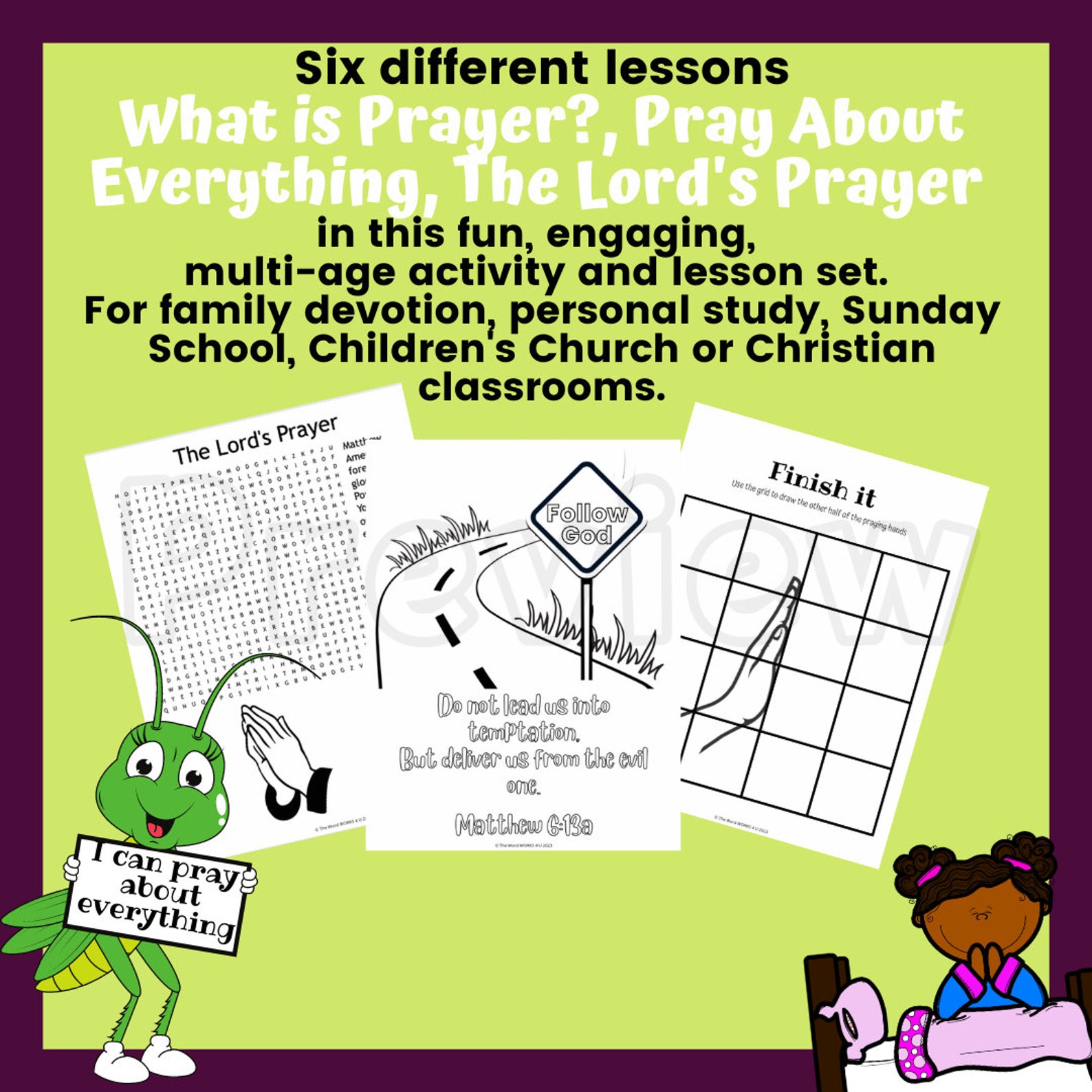 All About Prayer With the Lord's Prayer - Lesson and Activity Set ...