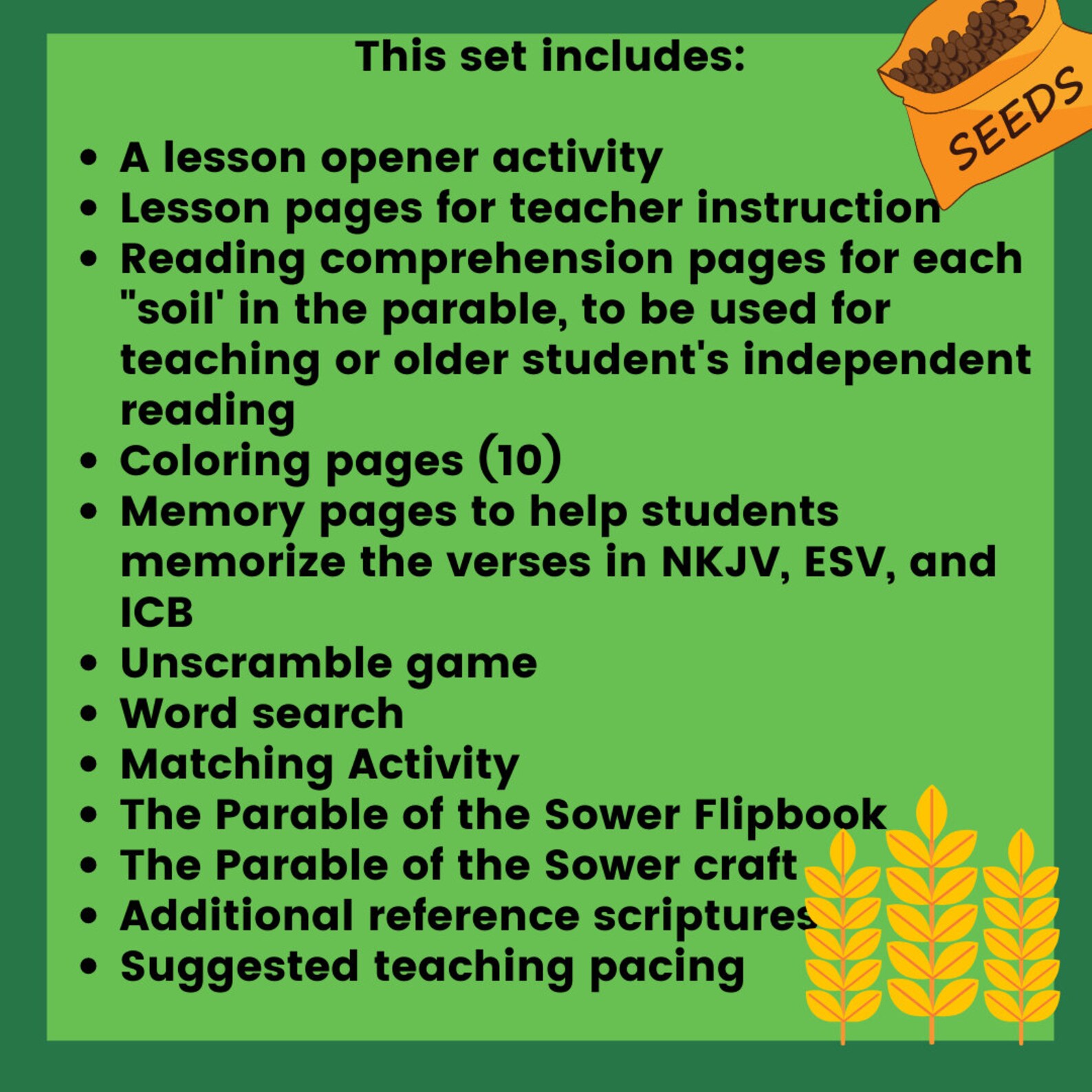 Parable of the Sower for Kids (printable, Sunday School, Children's ...