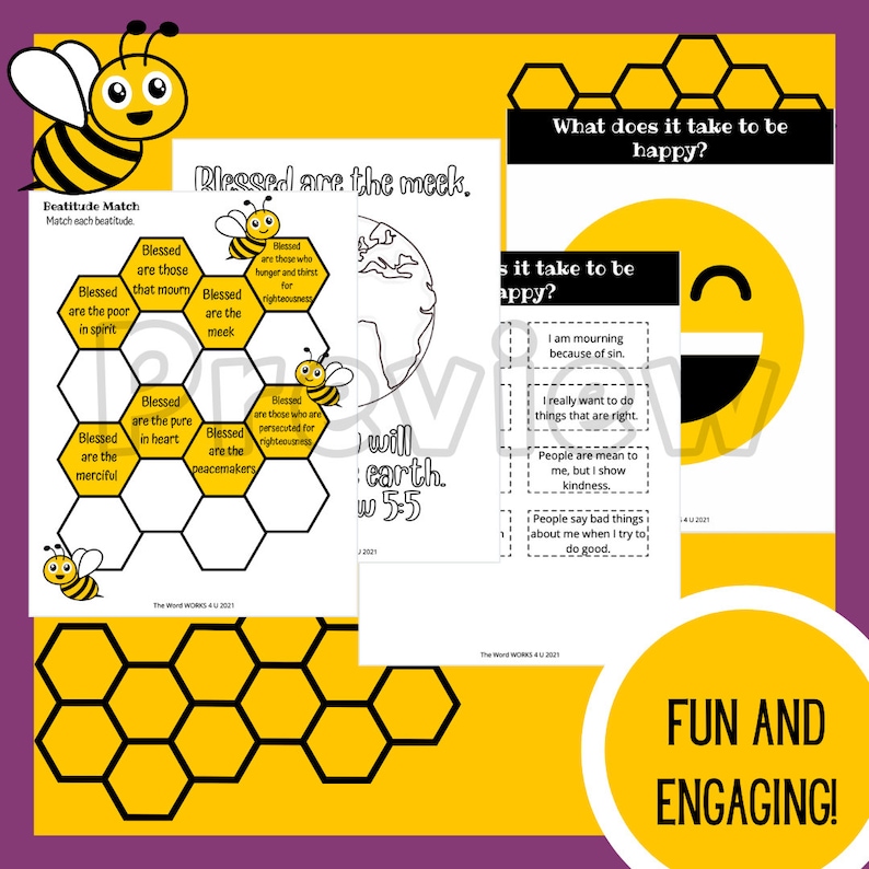 Beatitudes Lessons for Children (printable, Sunday School, Children's ...