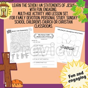 Seven "i Am" Statements of Jesus for Kids (printable, Sunday School ...