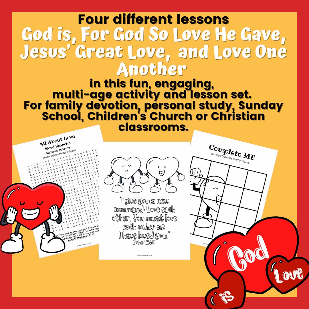 It's All About Love! Children's Lessons & Activity Set.(printable ...