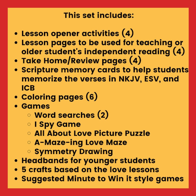 It's All About Love! Children's Lessons & Activity Set.(printable ...