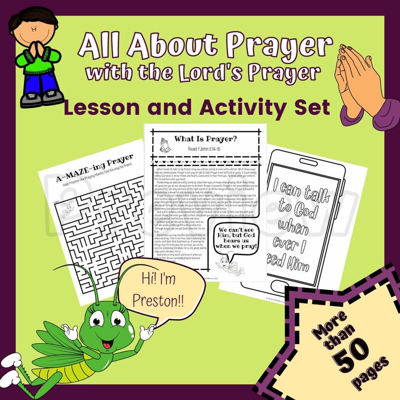 All About Prayer With the Lord's Prayer - Lesson and Activity Set ...