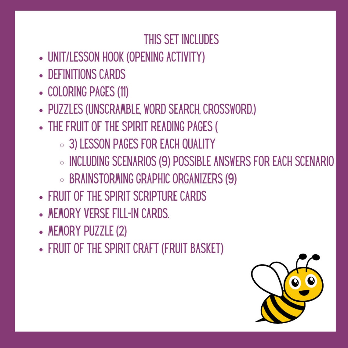 Fruit of the Spirit for Children (printable, Sunday School, Children's ...