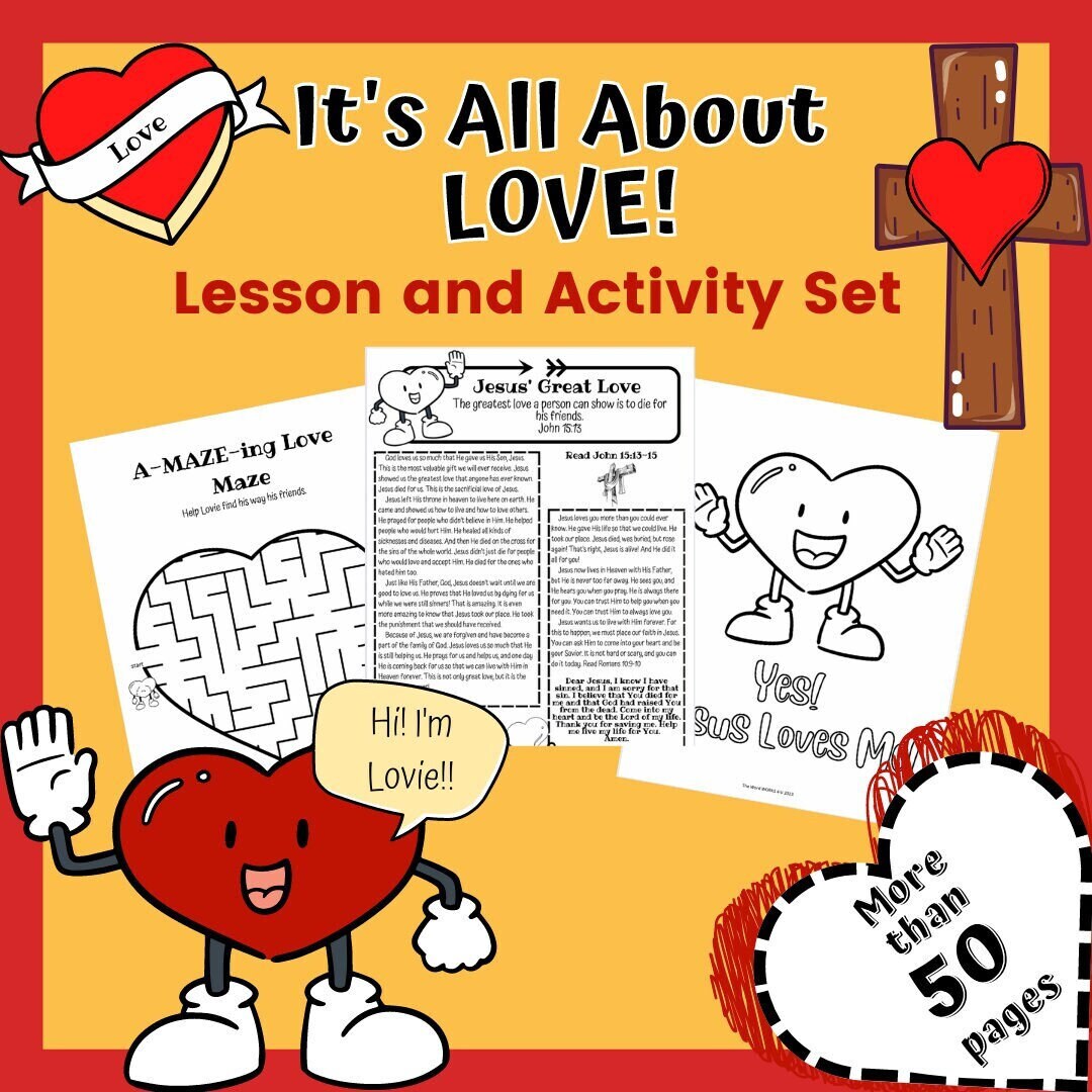 It's All About Love! Children's Lessons & Activity Set.(printable ...