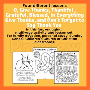 O, Give Thanks to the Lord! Children's Lesson & Activity Set /printable ...