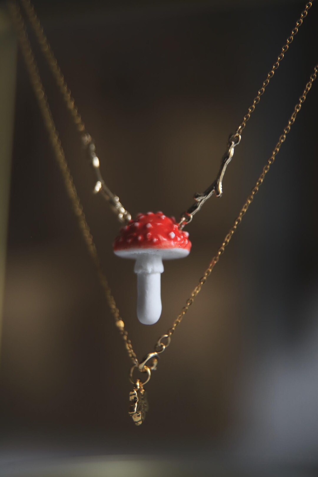 Fae Toadstool / Porcelain Pendant - Etsy