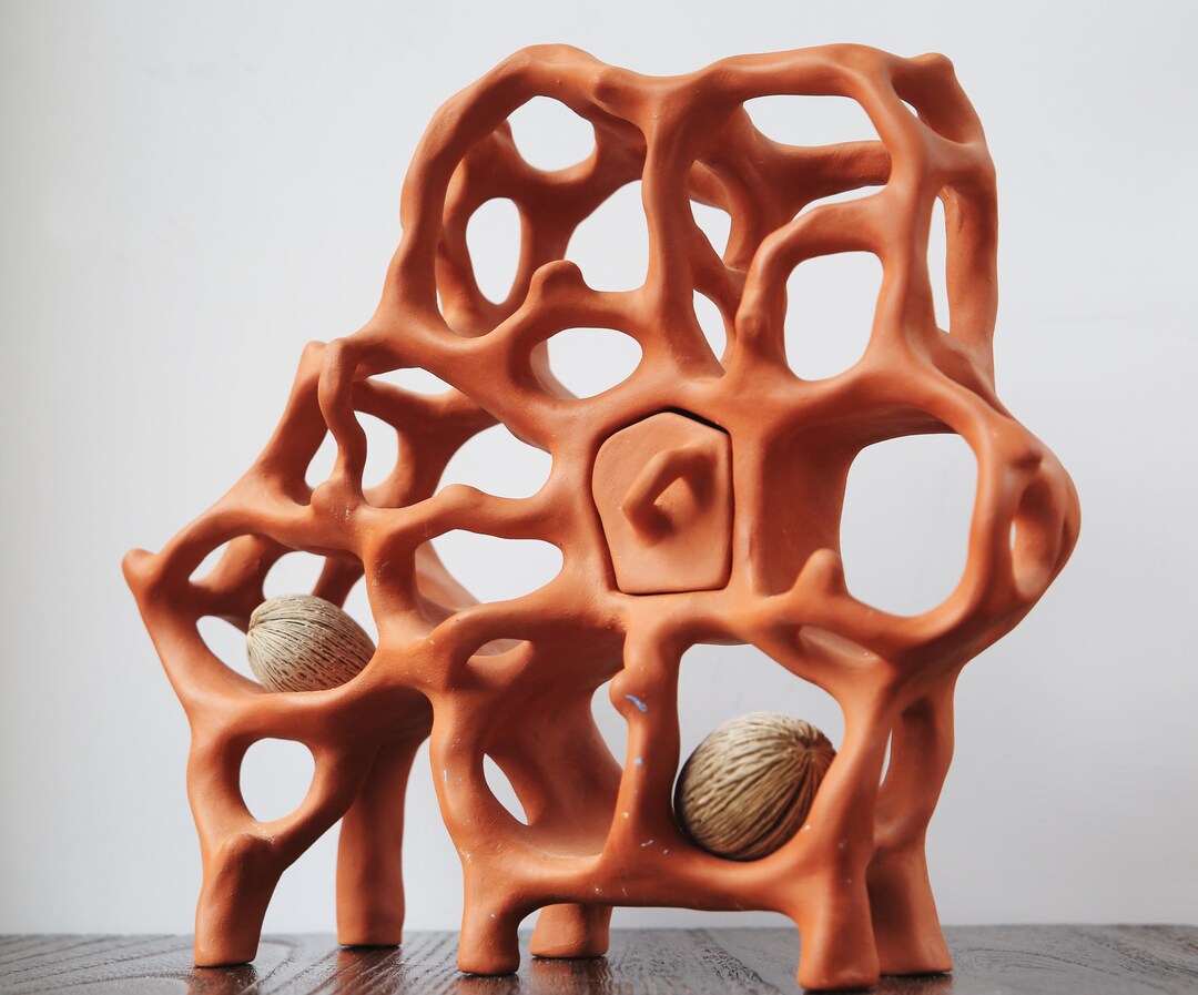 Air Chambers / Red Shelf III / Ceramic Curiosity Cabinet - Etsy