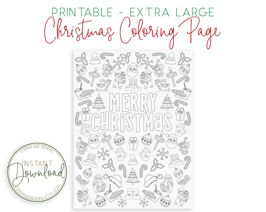 Printable Christmas Coloring Poster - Printable Holiday Coloring Pages ...
