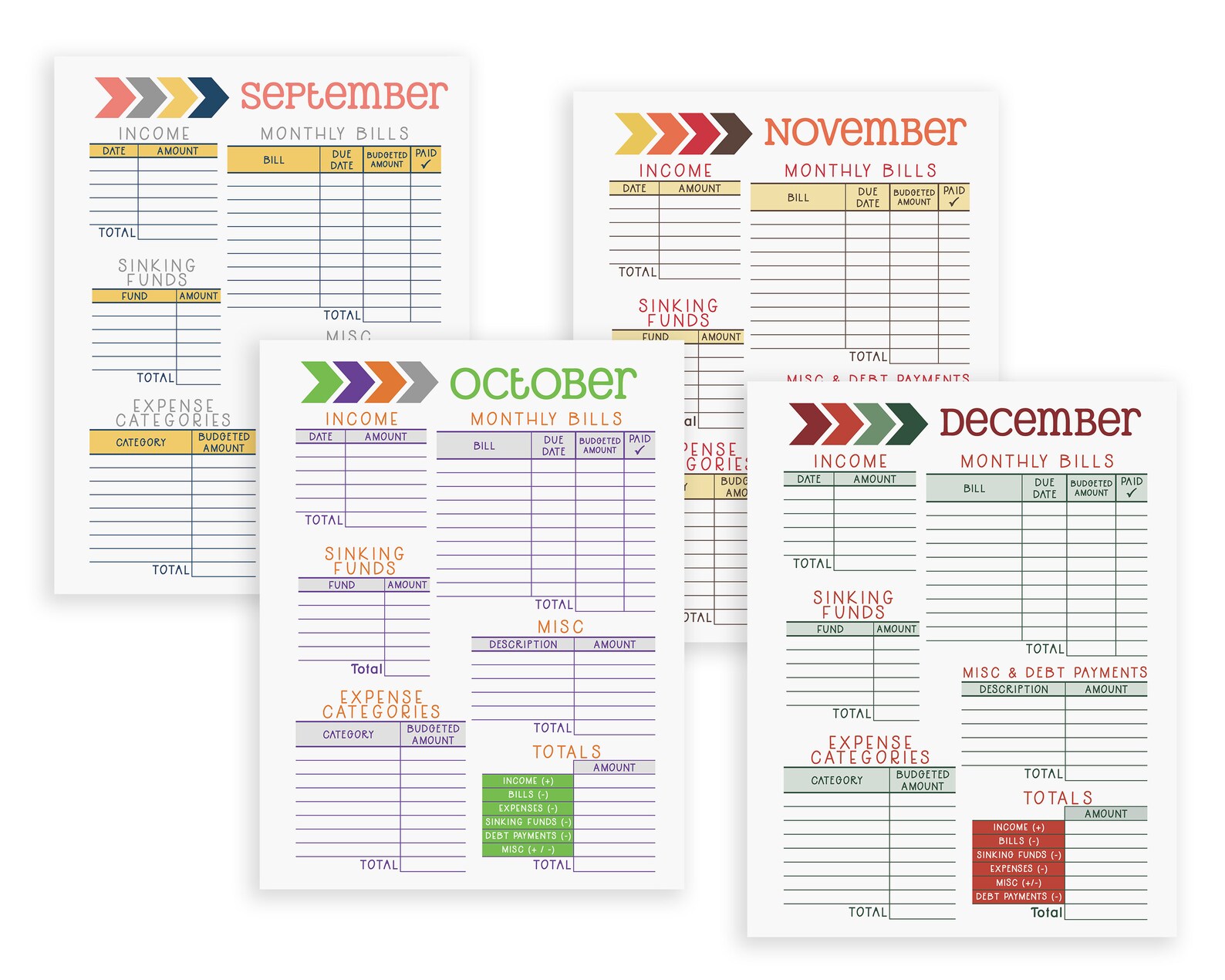 Printable Financial Planner, Monthly Budget Worksheet, Budget Planner ...