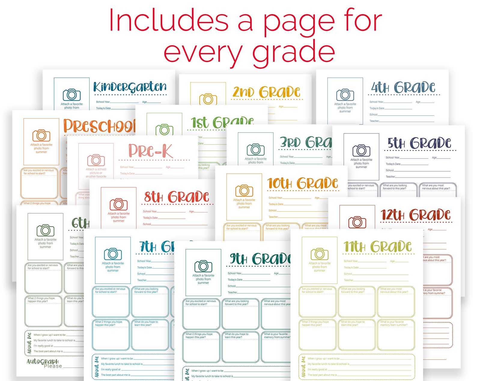 Kid's Memory Journal School Memory Book First Day of - Etsy