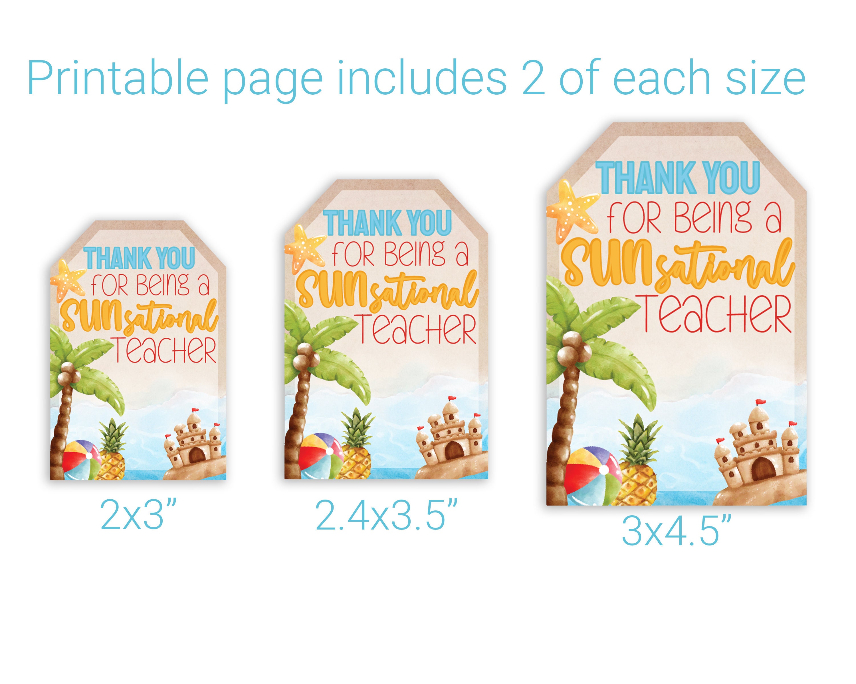 EDITABLE Sun-sational Teacher Printable Teacher Appreciation - Etsy