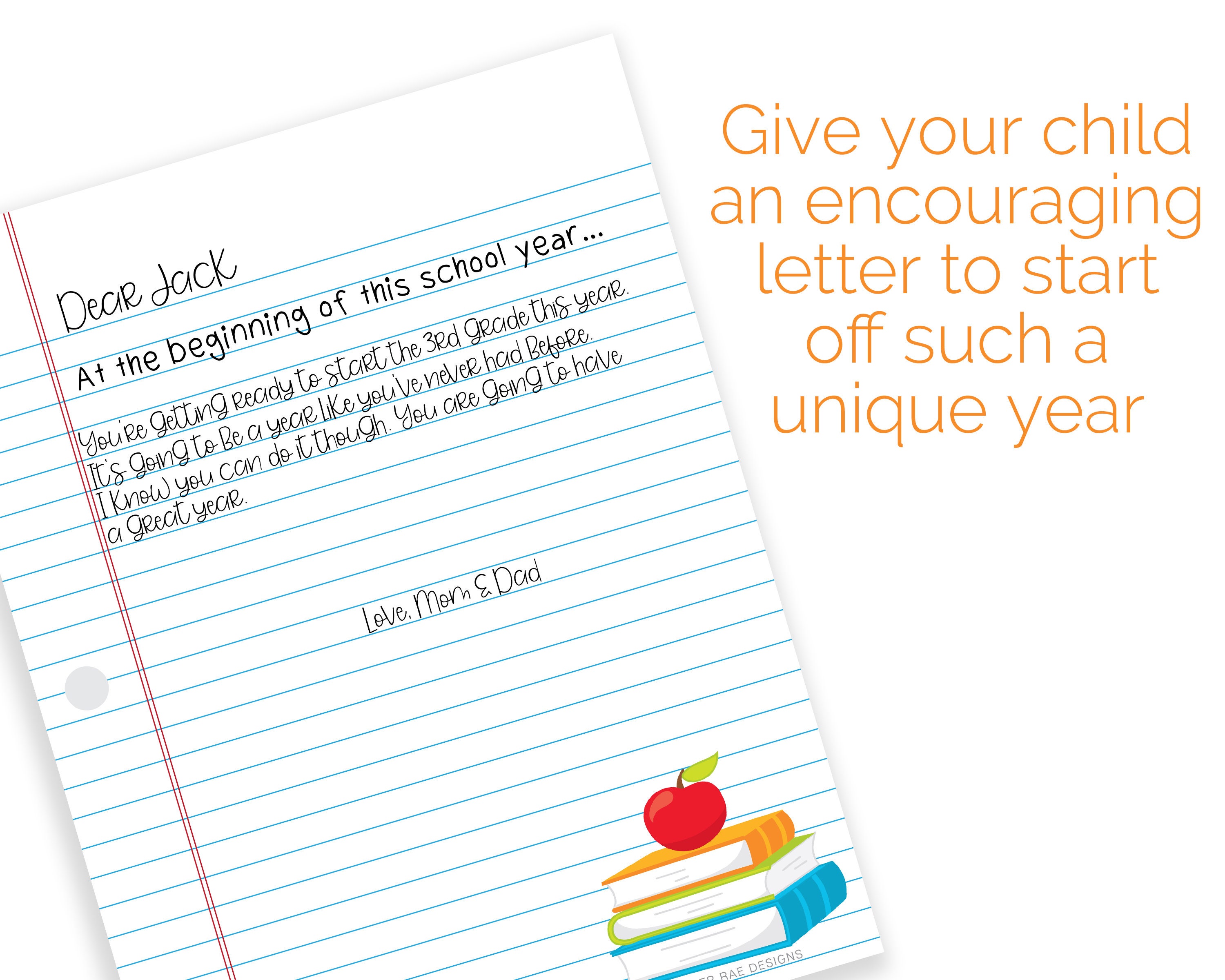 First Day of School Letter Parent to Child Letter Letter - Etsy