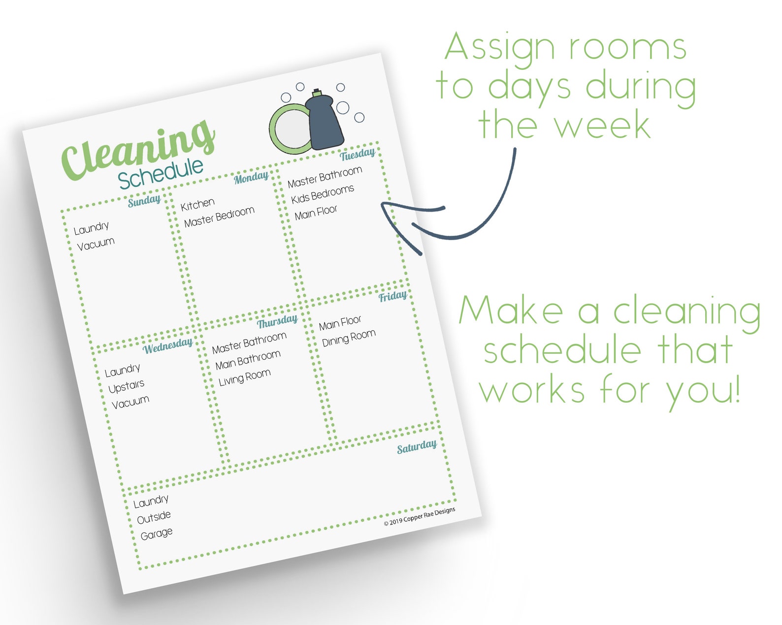 Editable Printable Weekly Cleaning Checklist 8.5x11 - Etsy