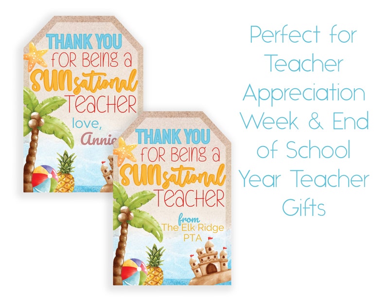 EDITABLE Sun-sational Teacher Printable Teacher Appreciation - Etsy