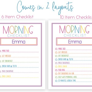 Morning and Afternoon Checklist - Morning Checklist - Afternoon ...