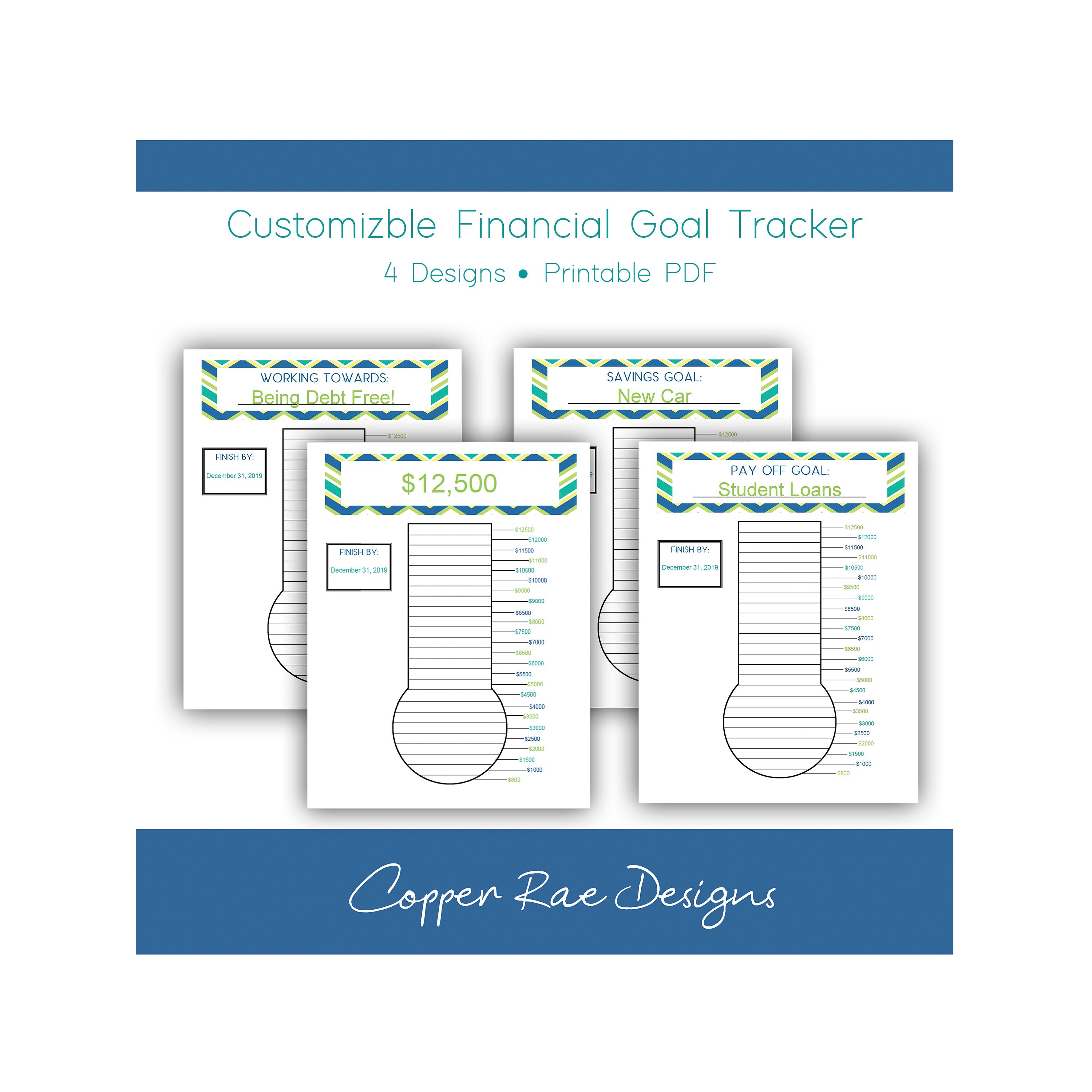 Customizable Savings Tracker Pay Off Tracker Goal Tracker | Etsy