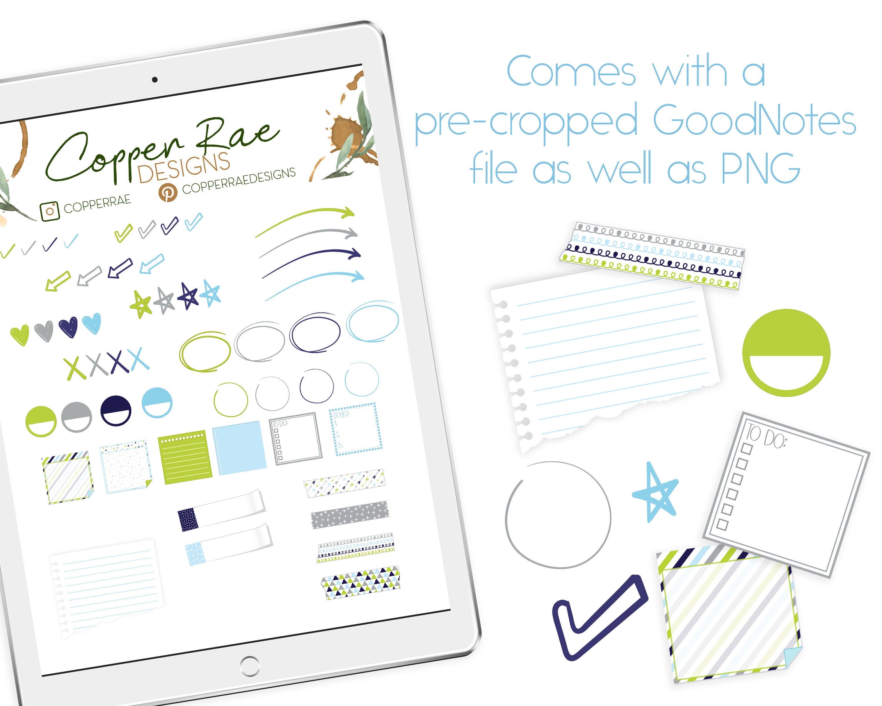 Goodnotes Stickers Kit, Digital Stickers, Goodnotes Planner, iPad ...
