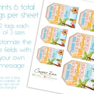 EDITABLE Sun-sational Teacher, Printable Teacher Appreciation Summer ...
