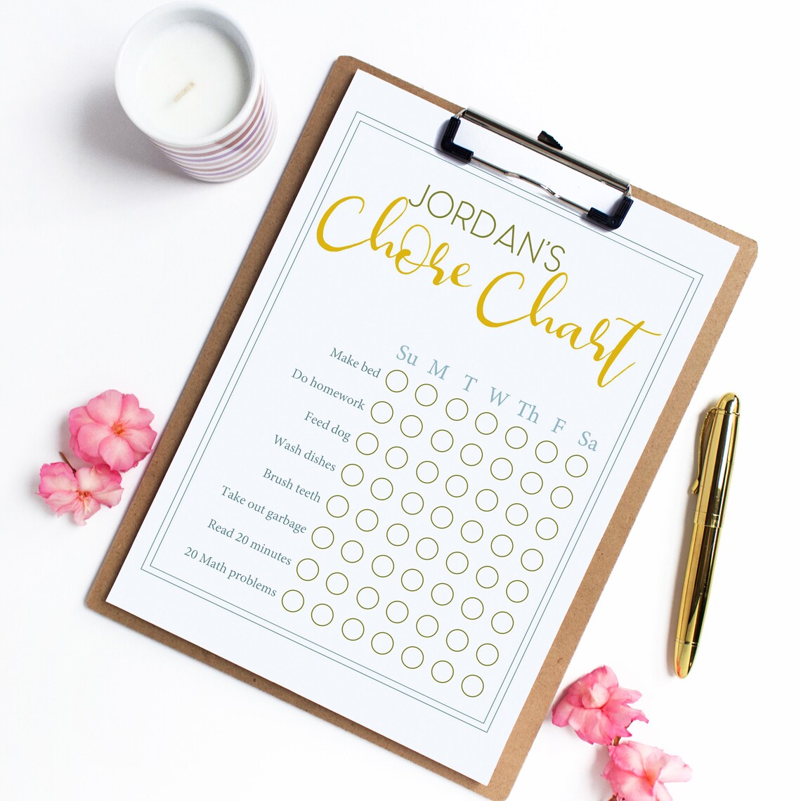 Editable Kids Chore Chart Printable - Etsy