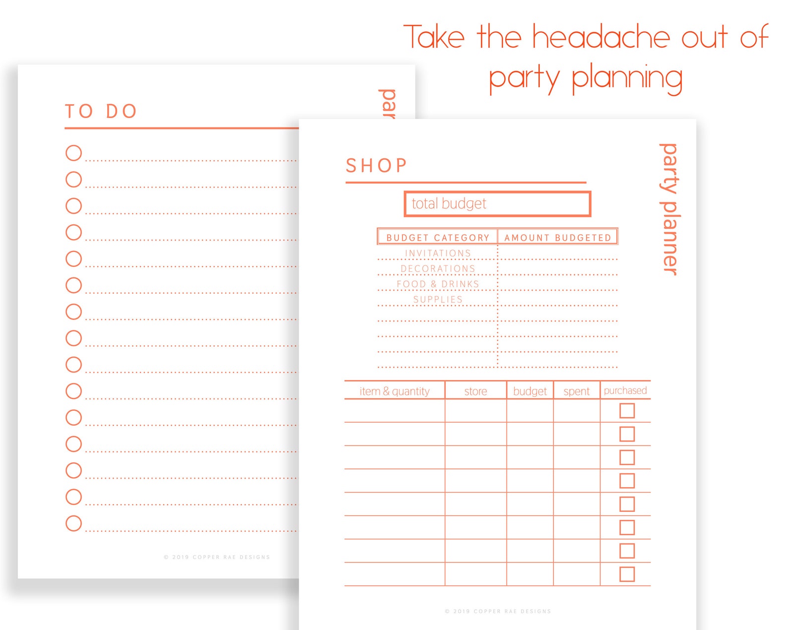 Party Planning Printable, Party Planning Kit, Birthday Party Planner ...