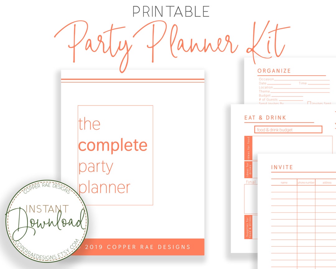 Party Planning Printable, Party Planning Kit, Birthday Party Planner ...