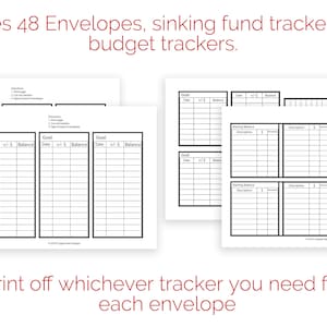Printable Sinking Fund Envelopes, Cash Envelope System, Monthly Budget ...