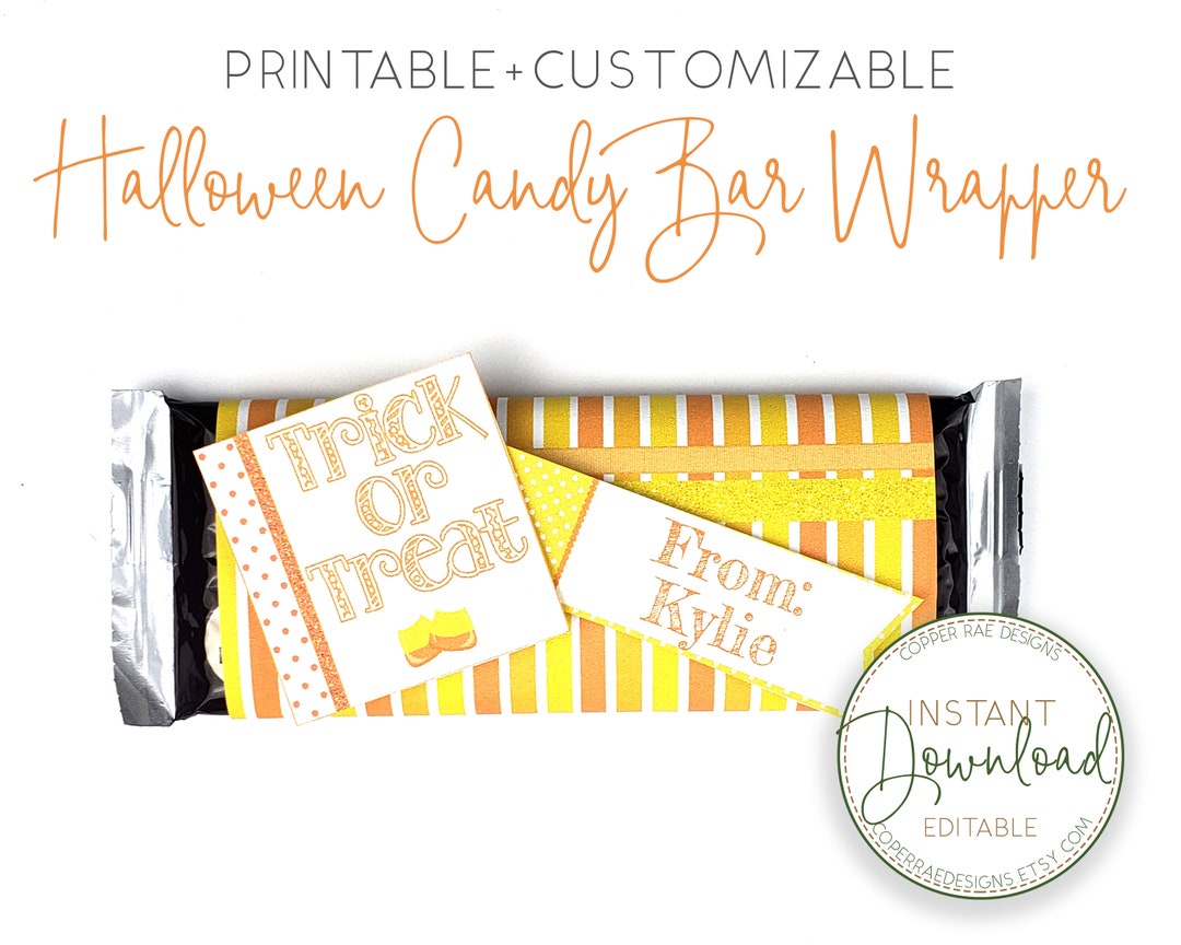 Halloween Candy Bar Wrapper - Halloween Classroom Treat - Happy ...