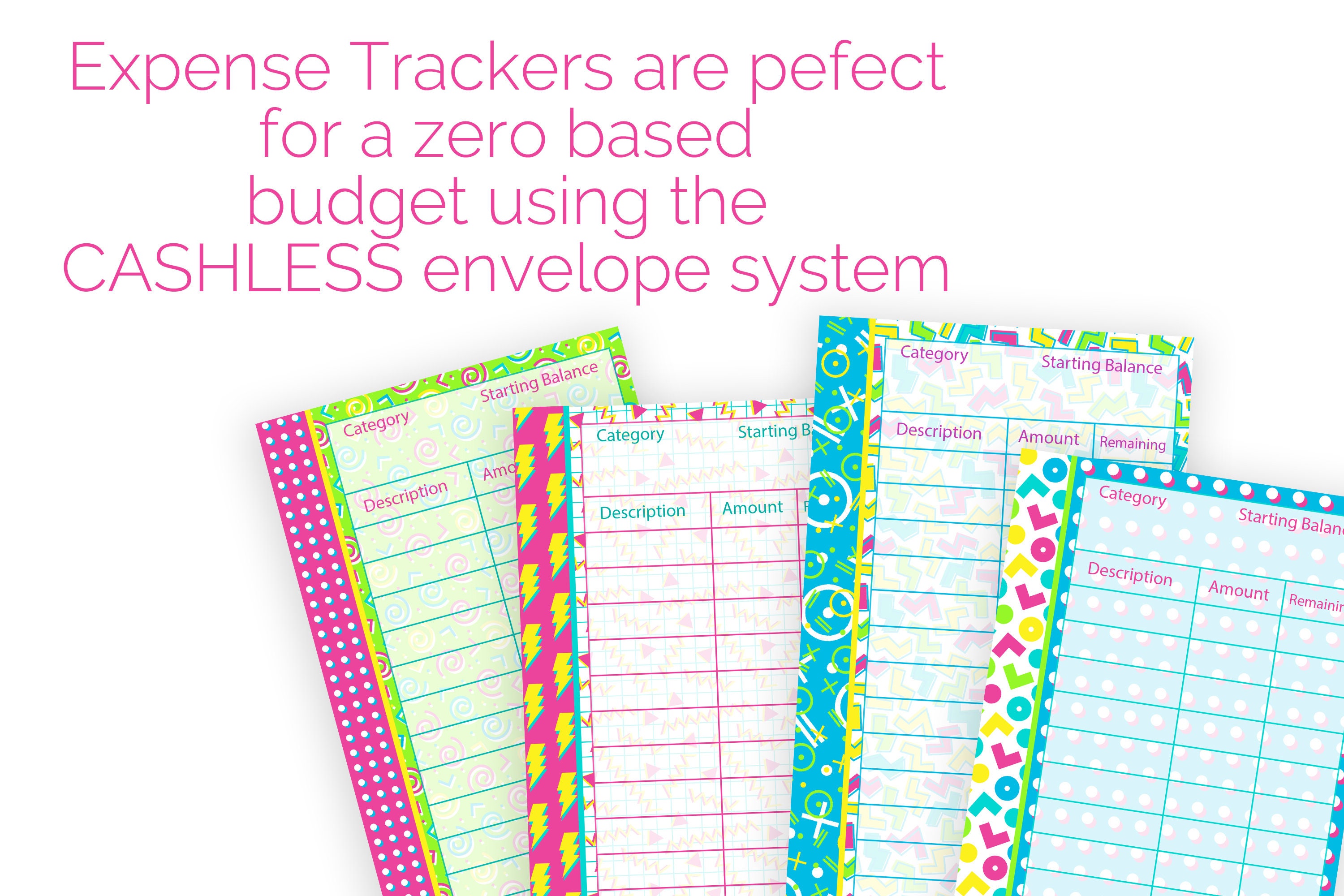 Printable Budget Tracker - Cashless Envelope System - Expense Tracker ...